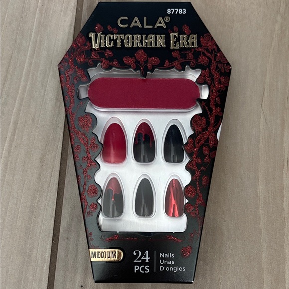 Cala | Makeup | Nib Cala Victorian Era Nail Set Red And Black | Poshmark